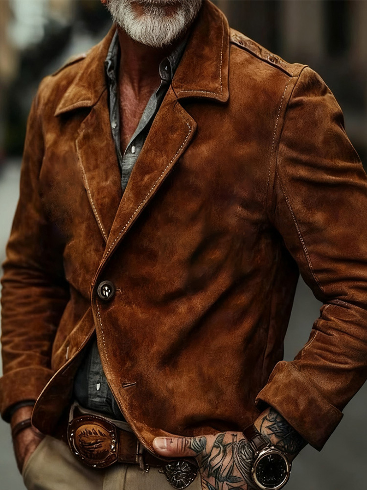 Men's Vintage Distressed Casual Jacket