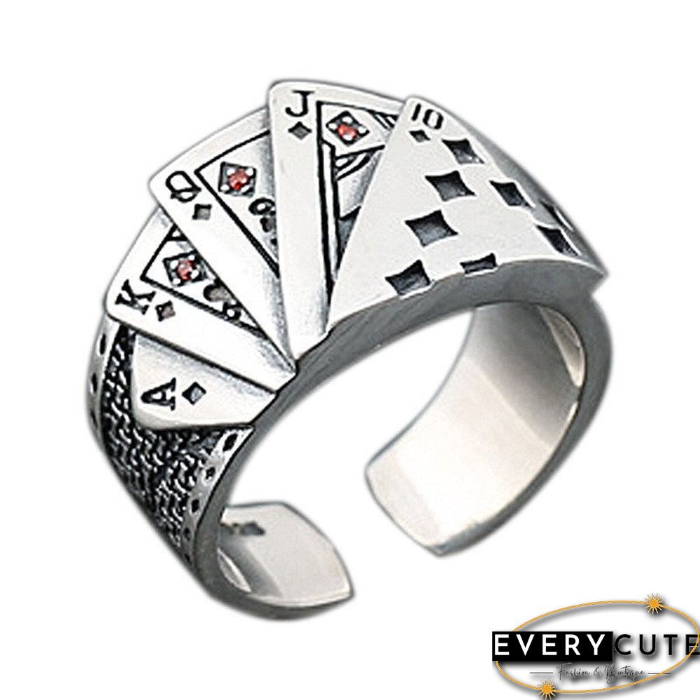 Men's and Women's Straight Flush Playing Card Ring