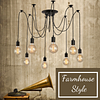 Farmhouse Chandeliers Edison Light Bulb Pendant Lights Rustic Light ...