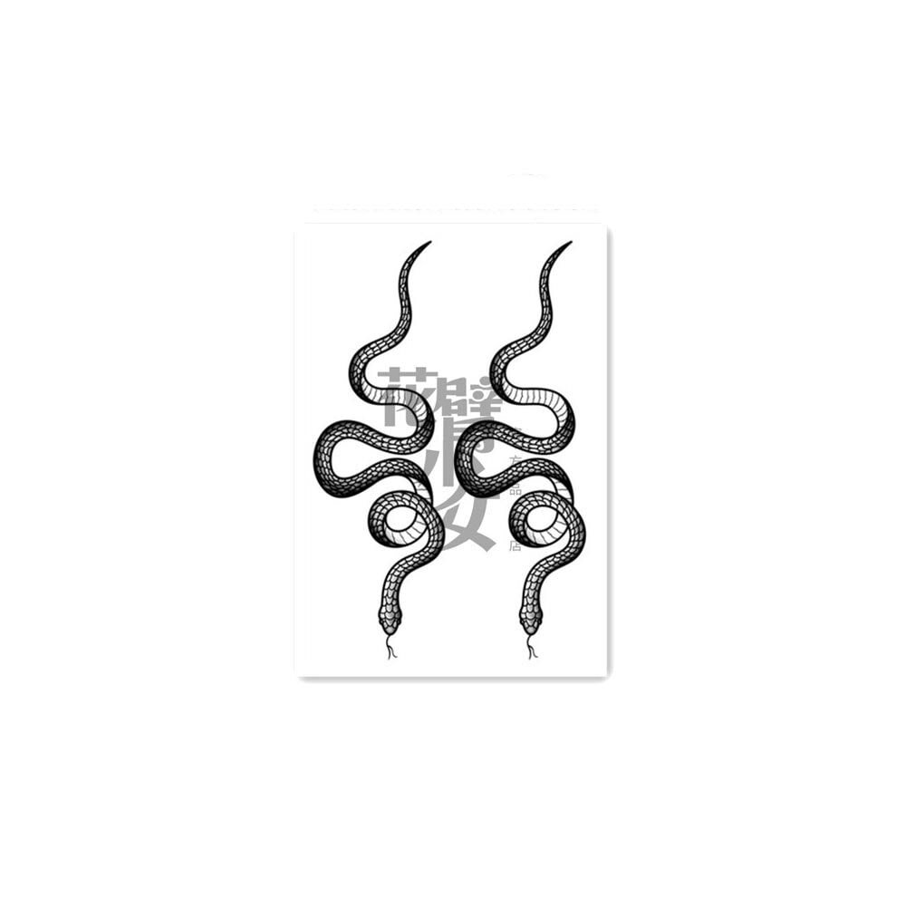 Waterproof Temporary Tattoo Stickers Black Snake Design for Men And ...