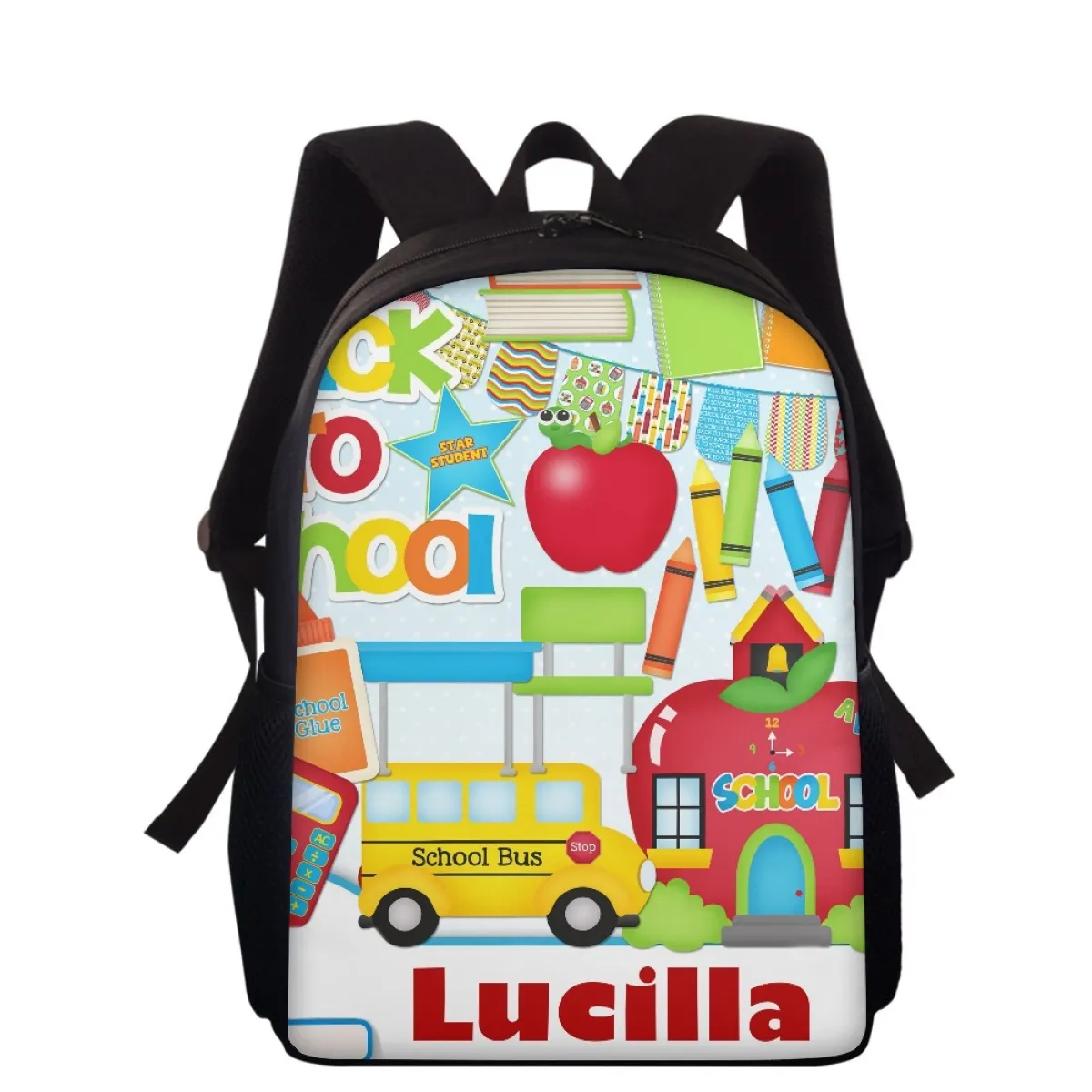 Personalized Bus School Bag Name Backpack, Customized Schoolbag Travel ...