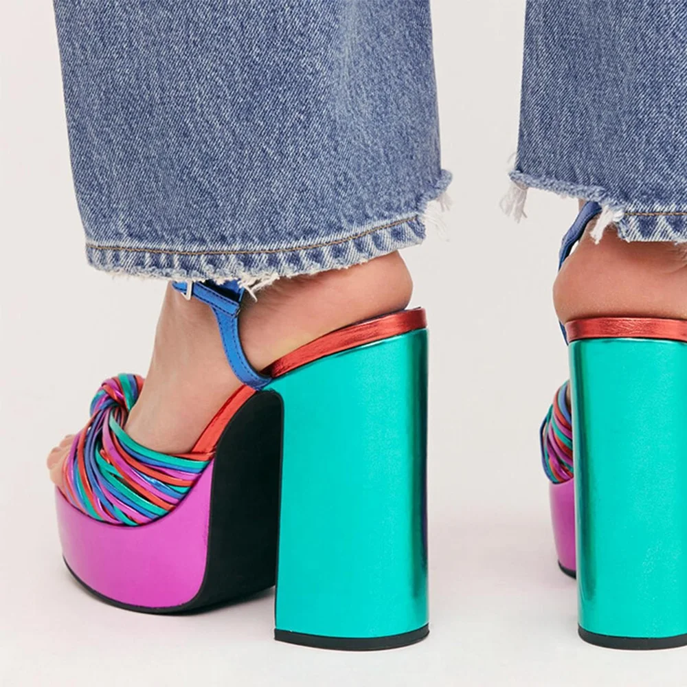 Yyvonne Sandals For Women Bow Knot Luxury Chunky Heel Super High Shoes ...