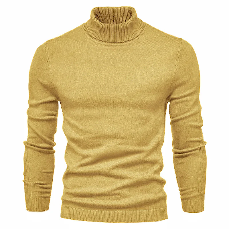 Men's Casual Solid Color Turtleneck Sweater