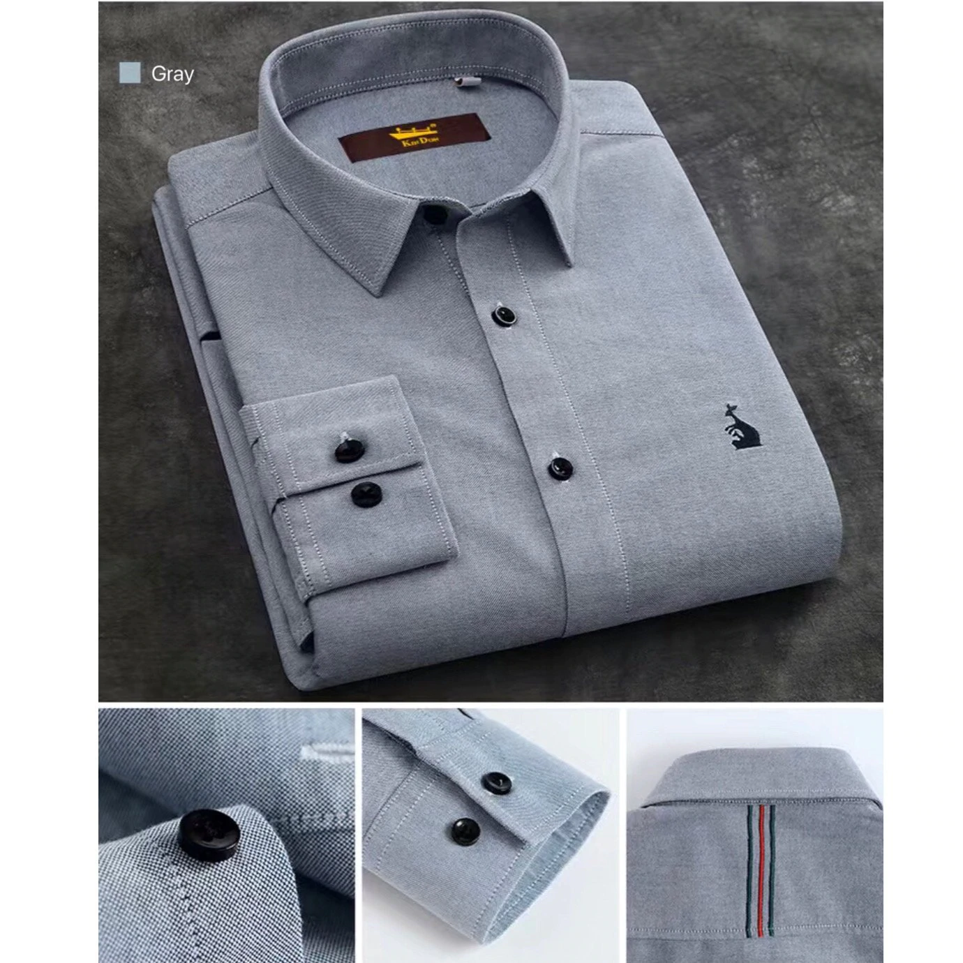 100% Cotton Long Sleeves Embroidery Business Shirt