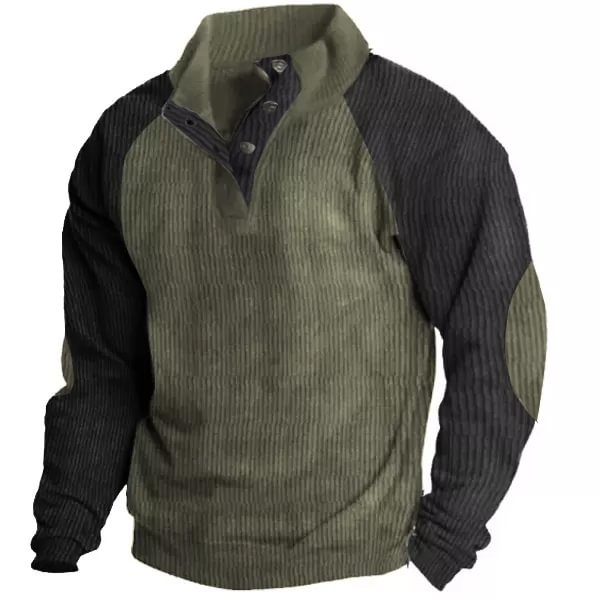 Mens Outdoor Raglan Sleeves Casual Stand Collar Sweatshirt