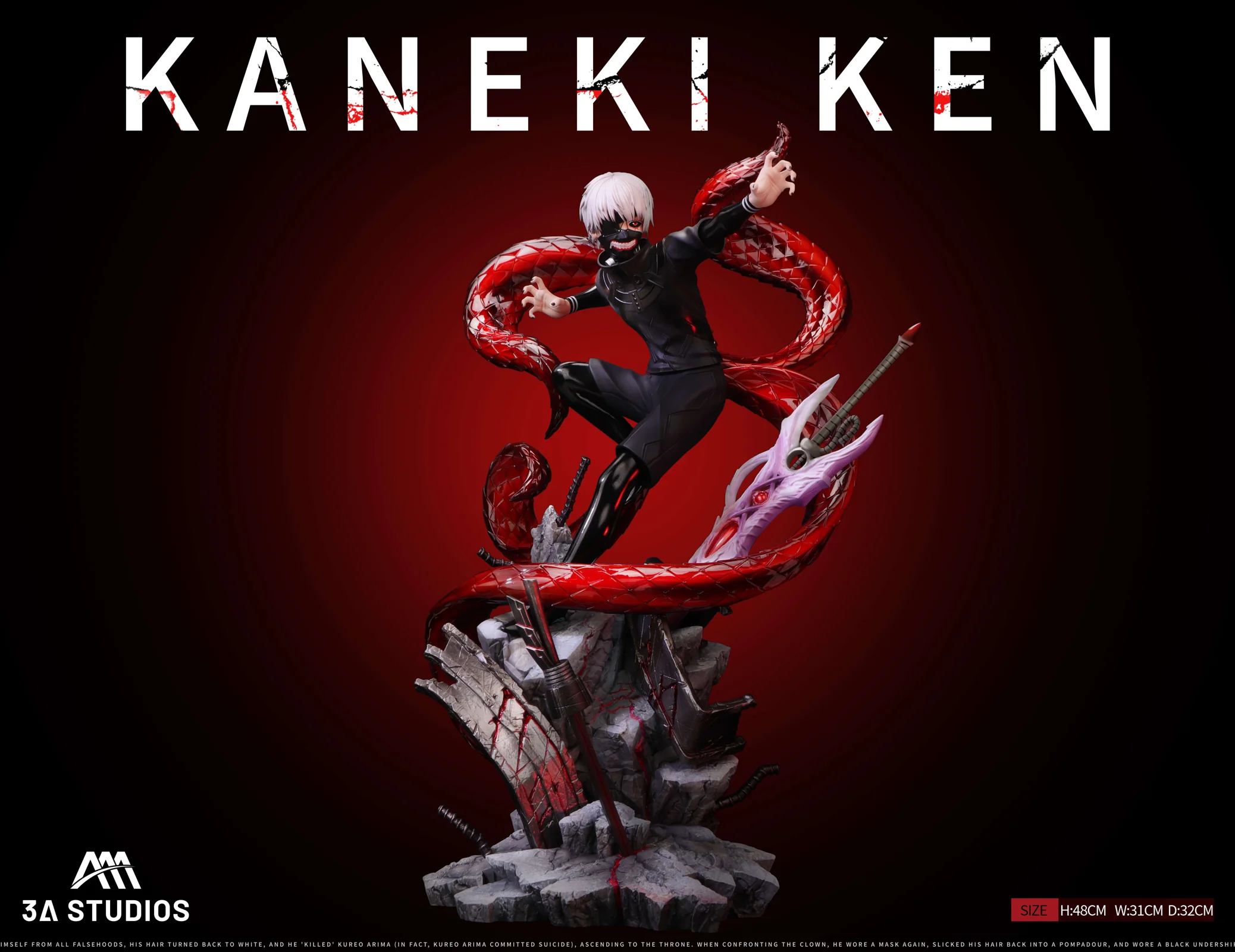 1/6 Scale Ken Kaneki 2.0 - Tokyo Ghoul Resin Statue - 3A Studio