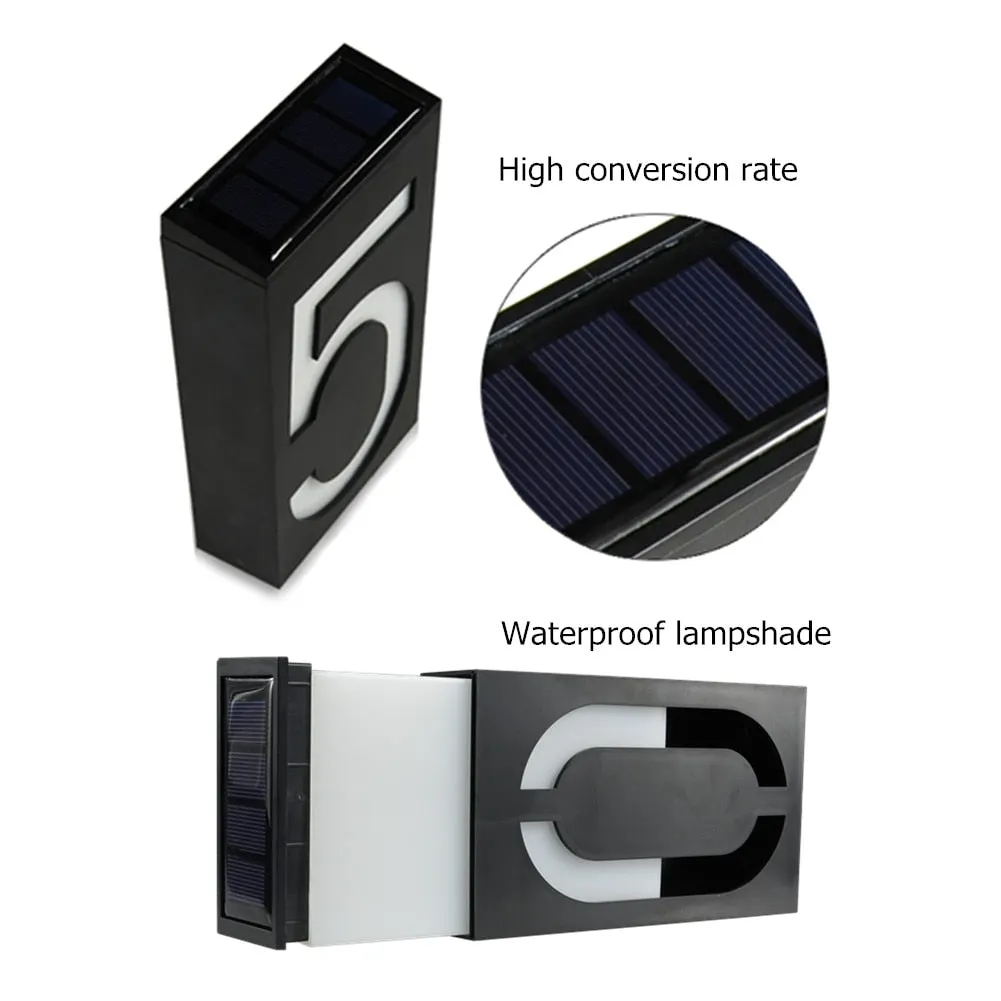 Outdoor Lighting Porch Lights House Number Solar Led Light 6 LED ...