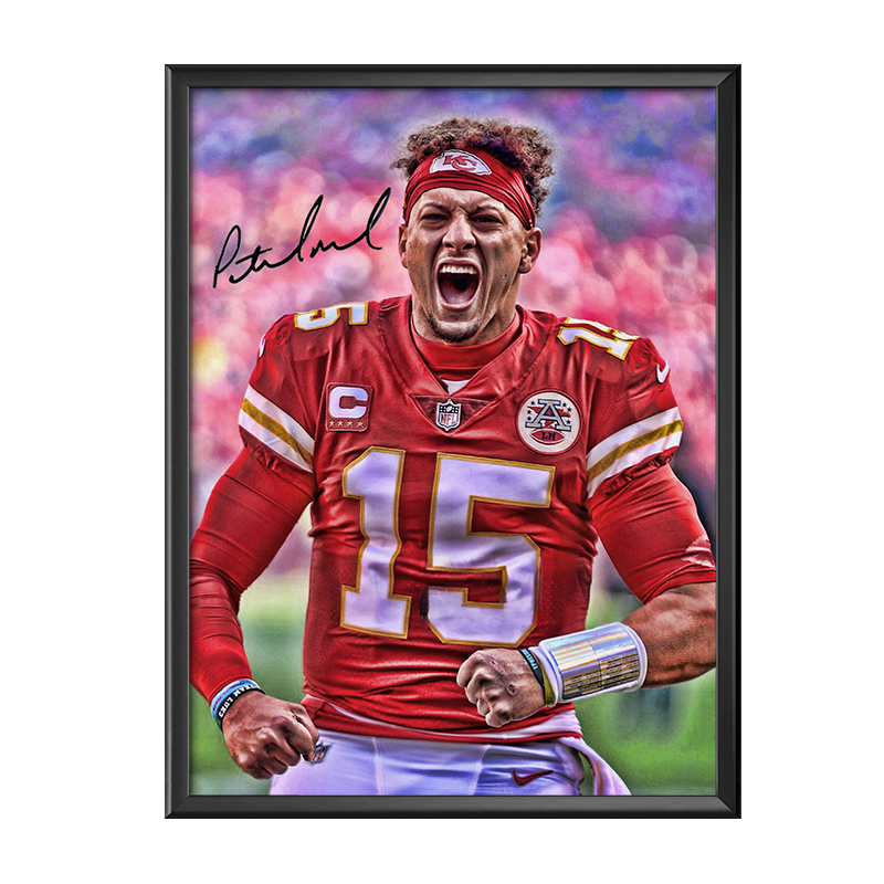 Patrick Mahomes -Kansas City Chiefs Poster Art Autographed