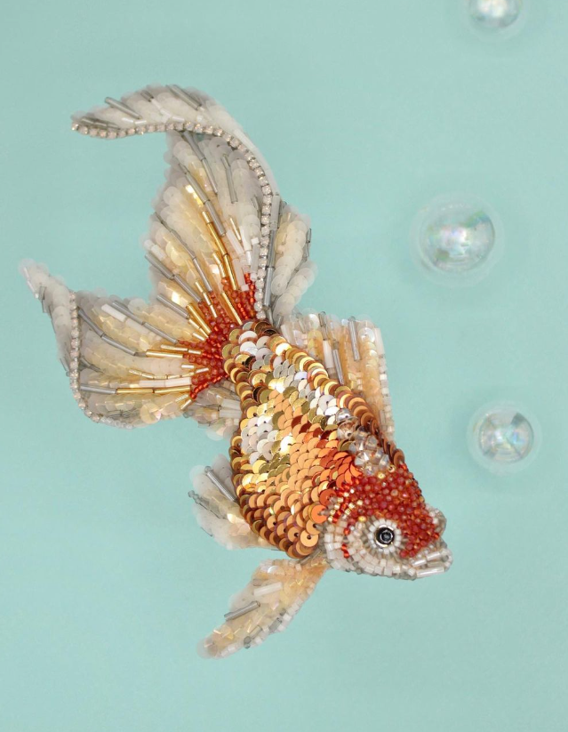 Sparkling Goldfish Embroidery Pattern