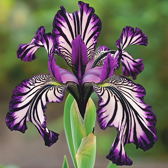 Zebra Stripes Iris (Iris germanica) – A Bold, Striped Beauty