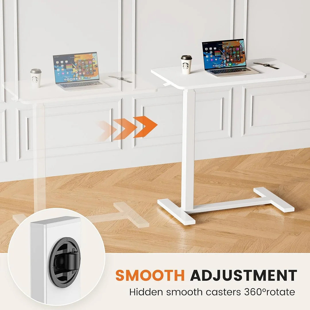 SAKER® Hidden Casters Adjustable Bedside Table