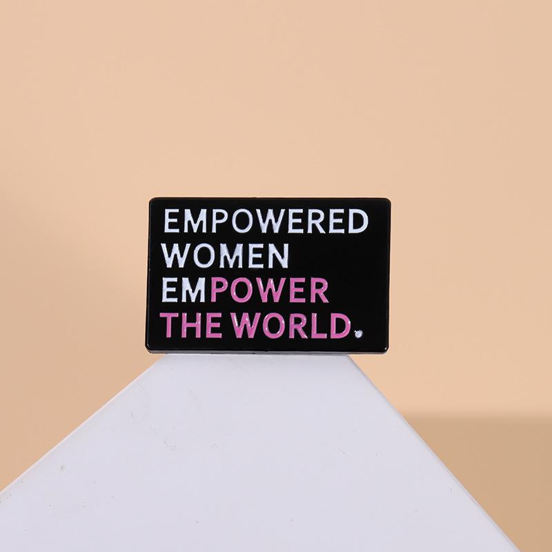 EMPOWERED WOMEN EMPOWER THE WORLD. Cartoon Feminist Enamel Pin Brooch ...