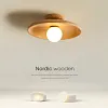 Modern Wooden Ceiling Light Log Color Walnut Wood Ceiling Lamps Surface ...