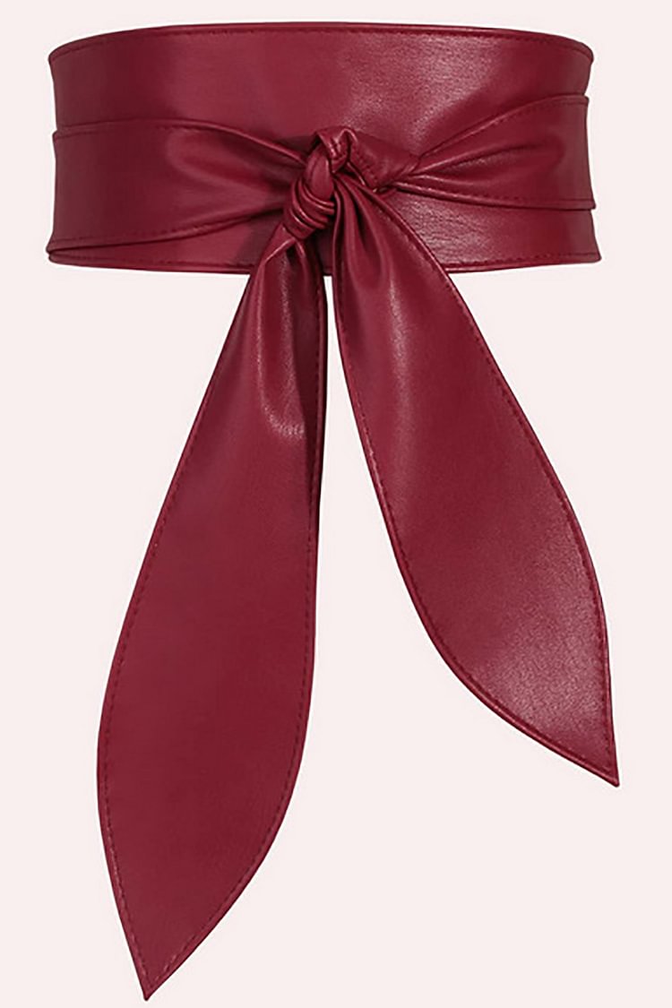 Elegant Solid Leather Bow Belts