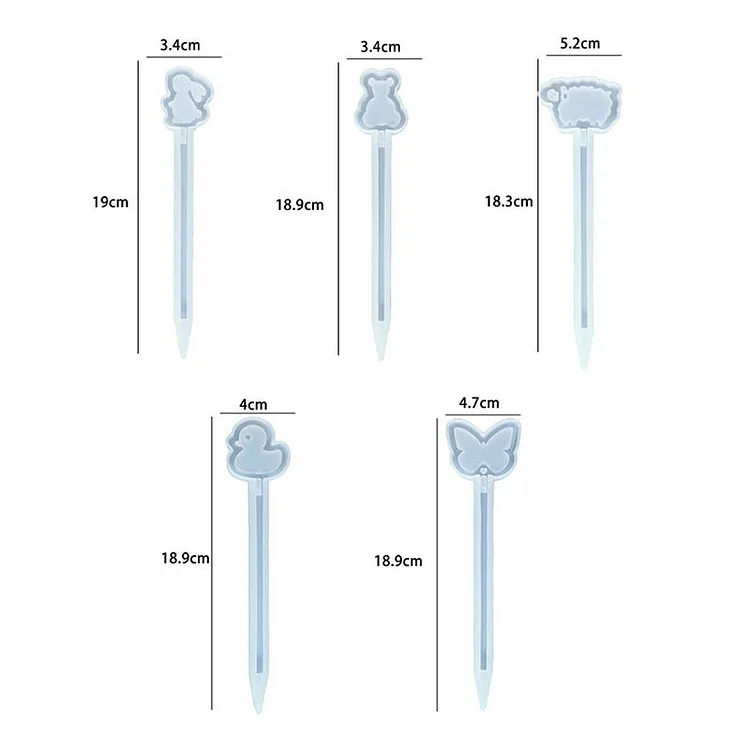 5 Pcs Animal Resin Shaker Molds Set for Pens | CrazyMold DIY Pen Crafting