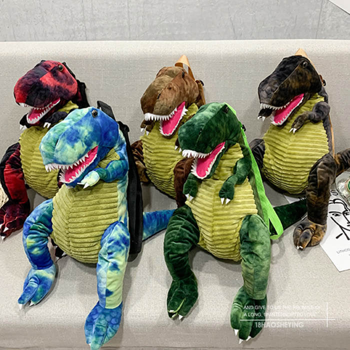 3D Dinosaur Backpack for Kids Plush Dinos Figure Toy Bags
