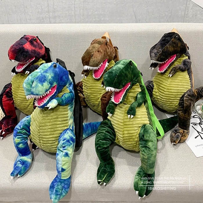 3D Dinosaur Backpack for Kids Plush Dinos Figure Toy Bags