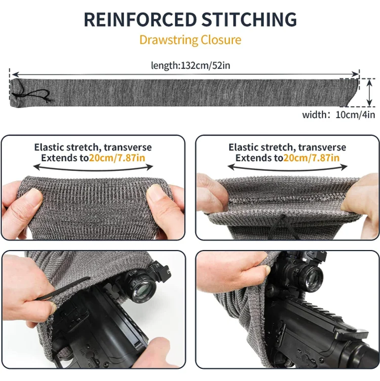 Extra-Thick Gun Socks for Rifles with Scope, Silicone-Treated Gun Socks