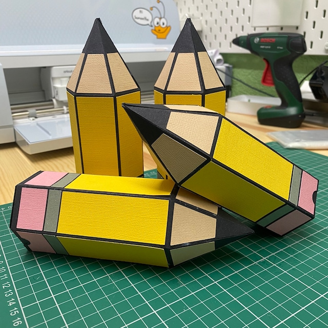 Pencil Favor Box Template Set-With Instructions