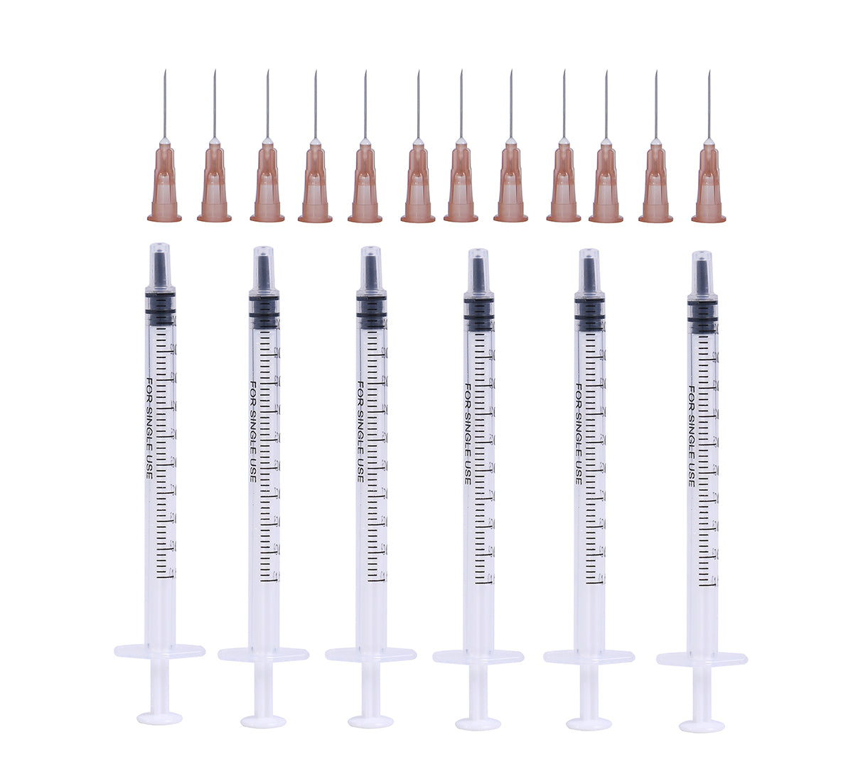1ml/cc Sterile Syringes + 26G 16MM Sterile Injection Needles Sharp ...
