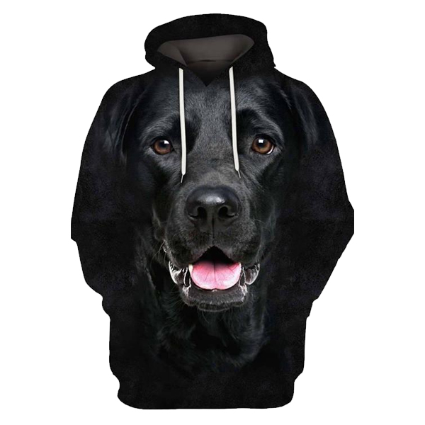 Unisex 3D Graphic Hoodies Animals Dogs Labrador Retriever Black Open Mouth