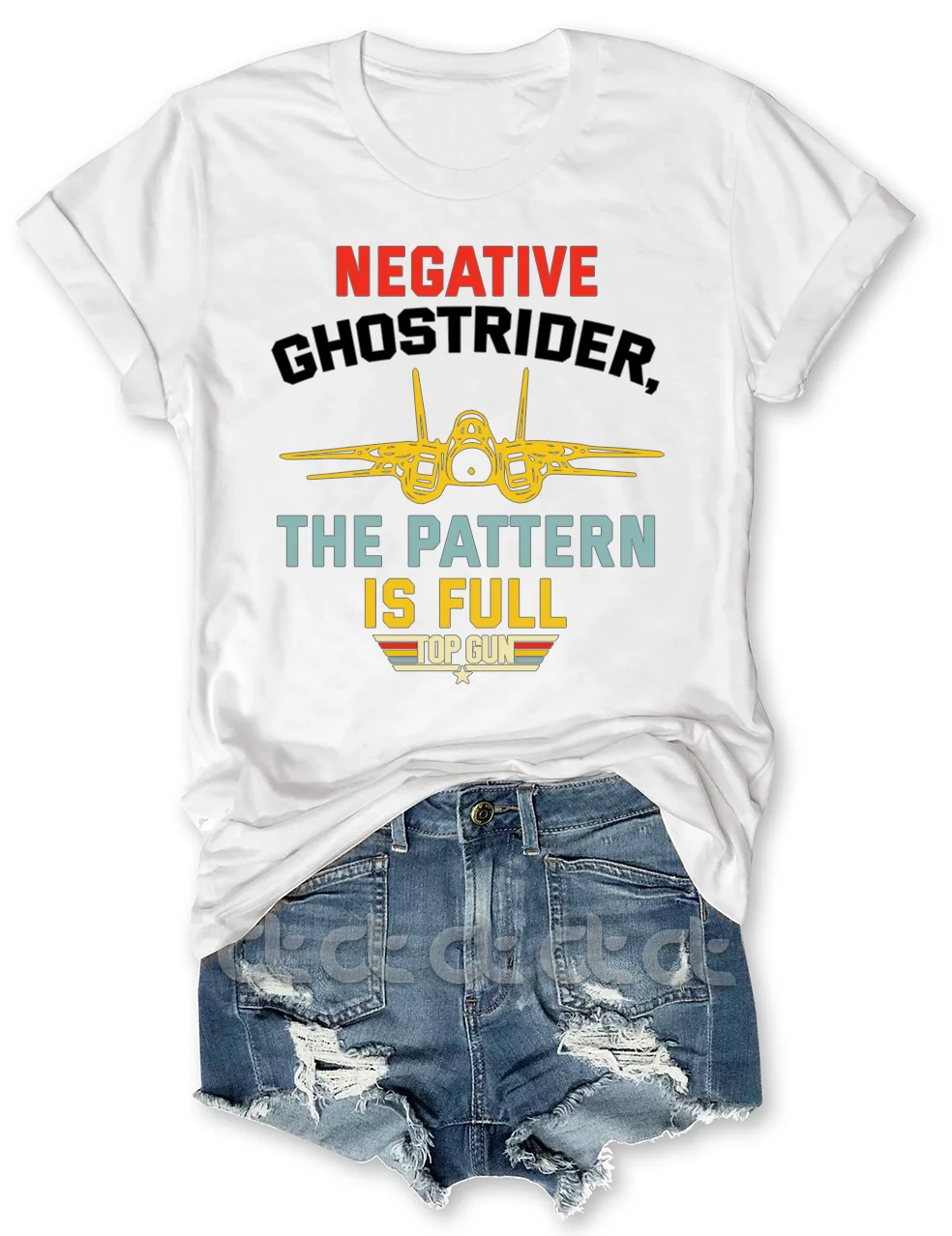 Negative Ghostrider The Pattern Is Full Top Gun T-Shirt