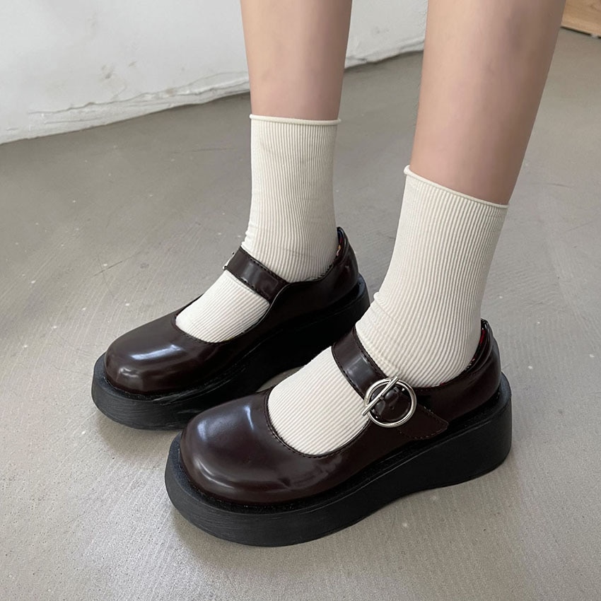Qengg Jane Shoes platform School Student Shoes College Girl Student ...