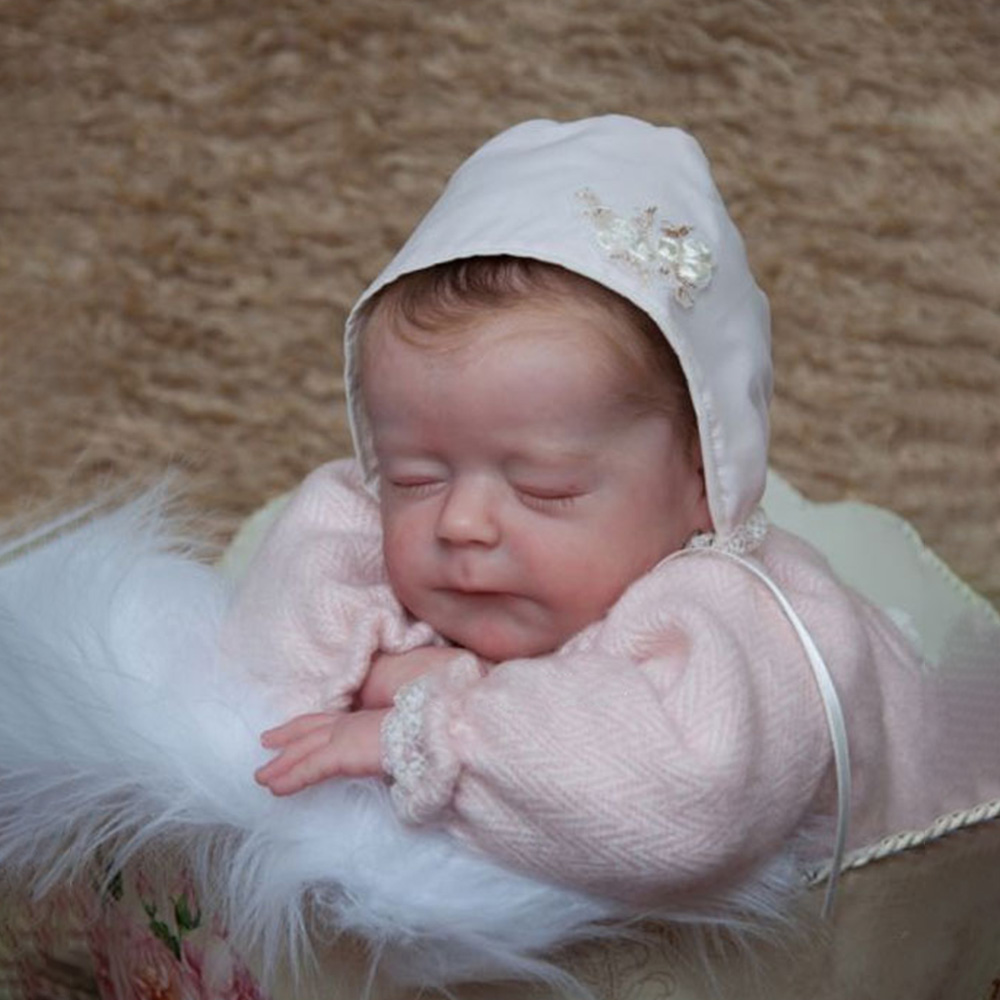 [New Series] 20" Reborn Eyes Closed Newborn Girl Cloth Body Baby Doll ...