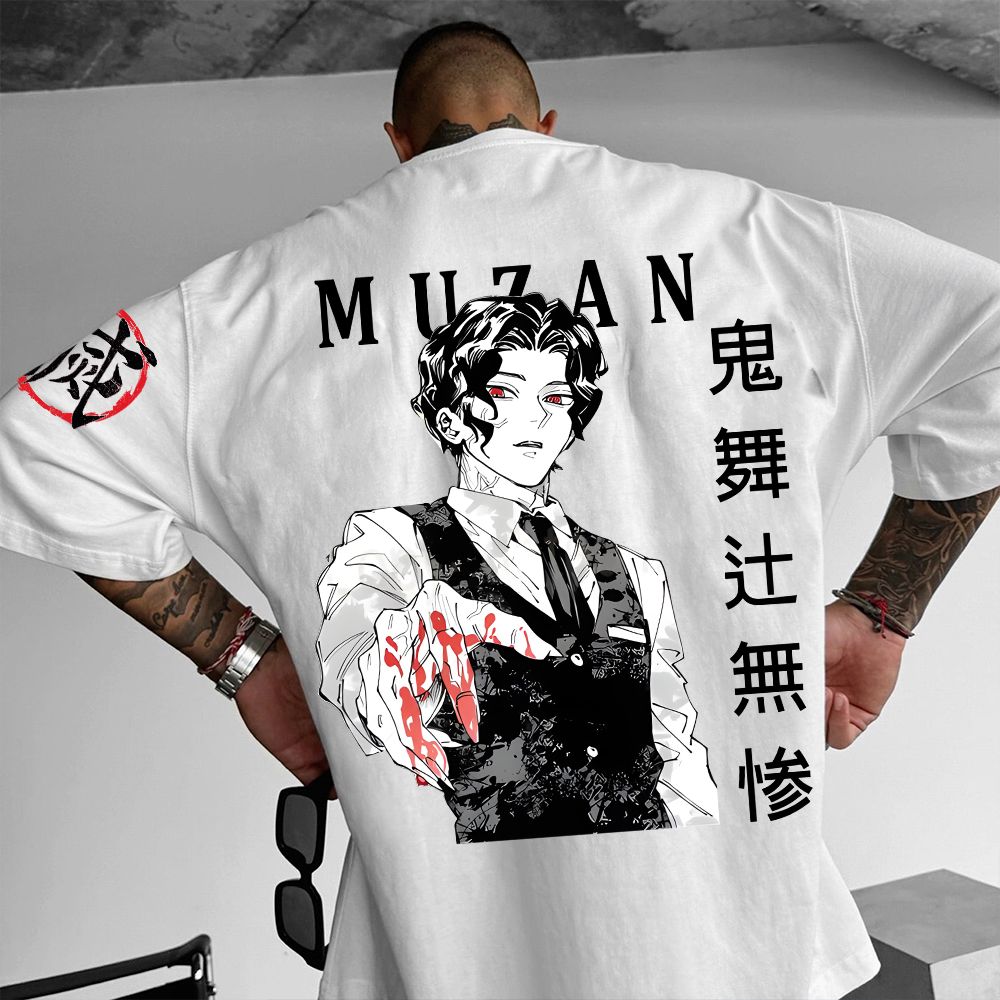 Outletsltd Unisex Anime Villain Kibutsuji Muzan Print T-shirt 22.99