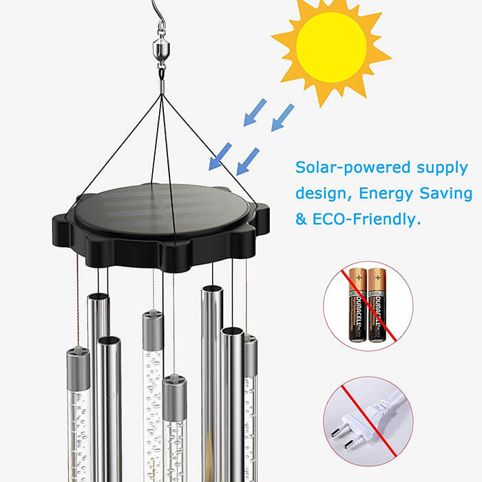 Solar Wind Chimes/ Unique Memorial Wind Bells/ Yard Ornaments
