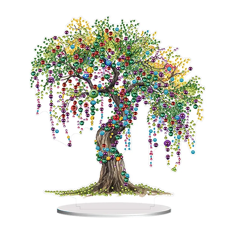 Acrylic Special Shaped Tree of Life DIY Diamond Art Tabletop Decor for ...