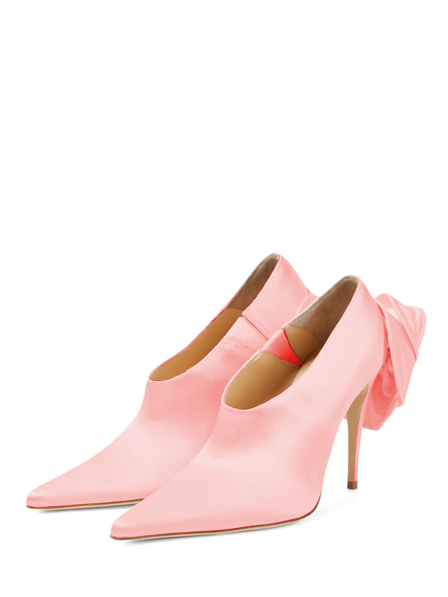 Light Pink Closed Toe Oversized Flower Stiletto Women Pumps Shoes