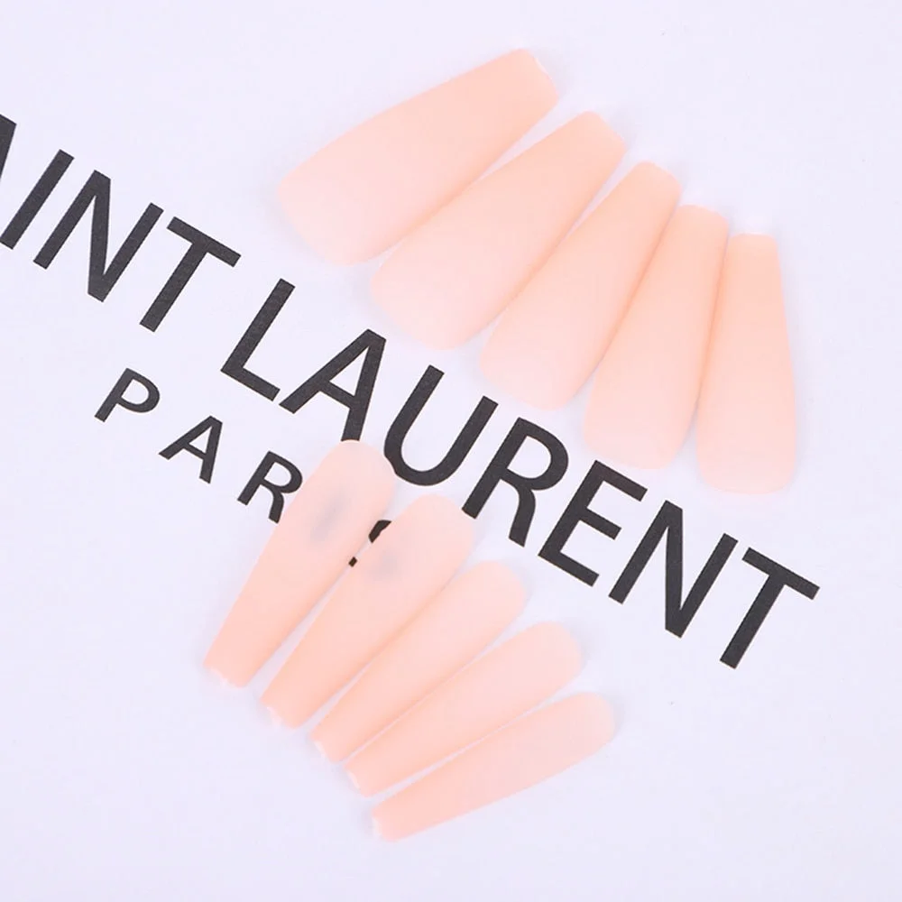 24pcs Long Coffin Ballerina False Nails Tips Colorful Full Cover Matte