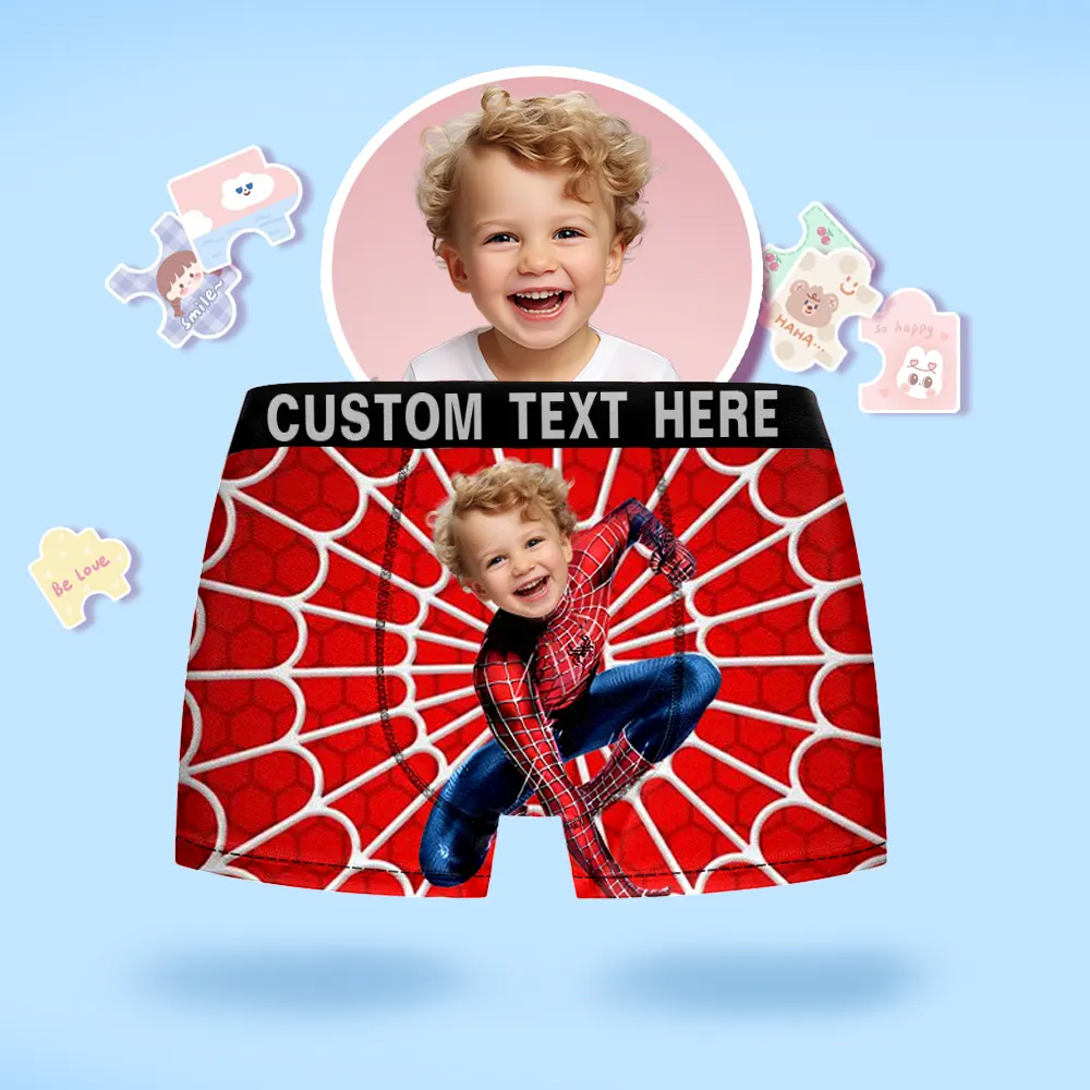 Custom Face Boy's Boxer Spiderman Superhero Underwear, Birthday Gifts ...