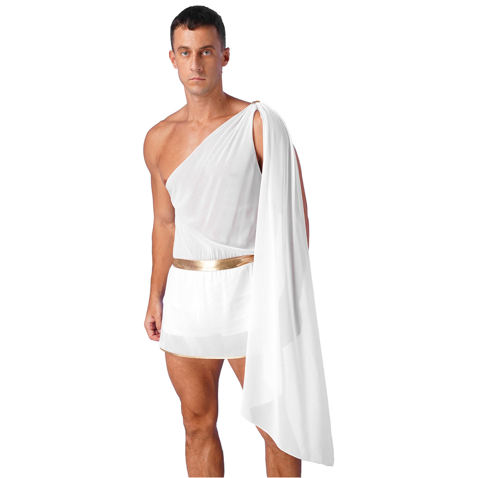 Billionm God Costume White Men Mr Toga Cosplay Costumes One Shoulder ...