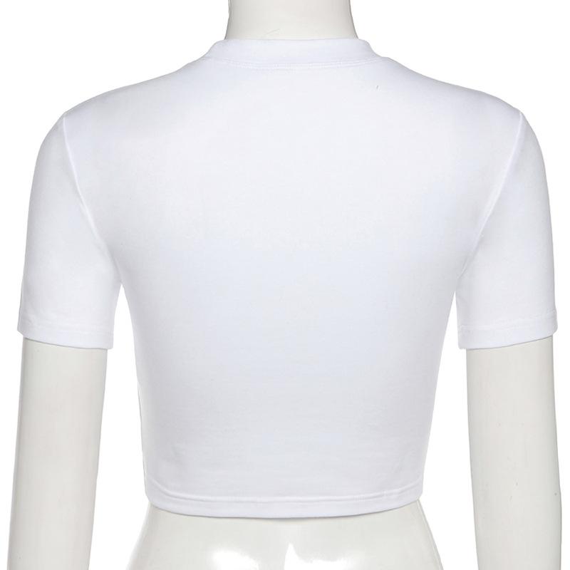 ABSTRACT FACE OUTLINE PRINT CROP TOP