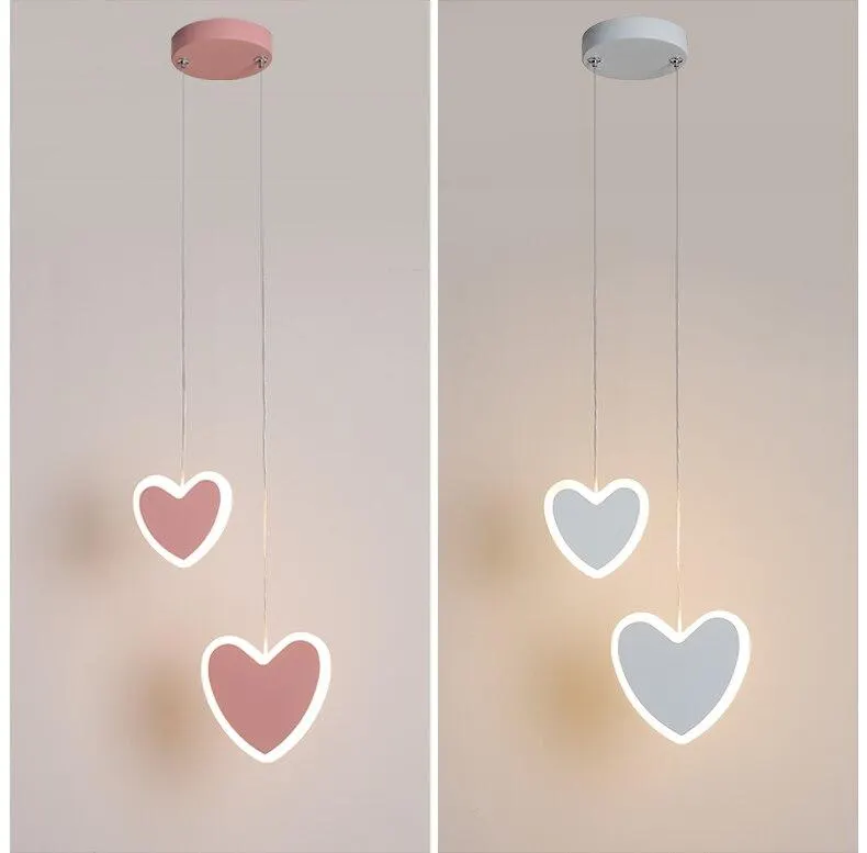 creative cute heart-shaped LED pendant lights net red shop/aisle ...