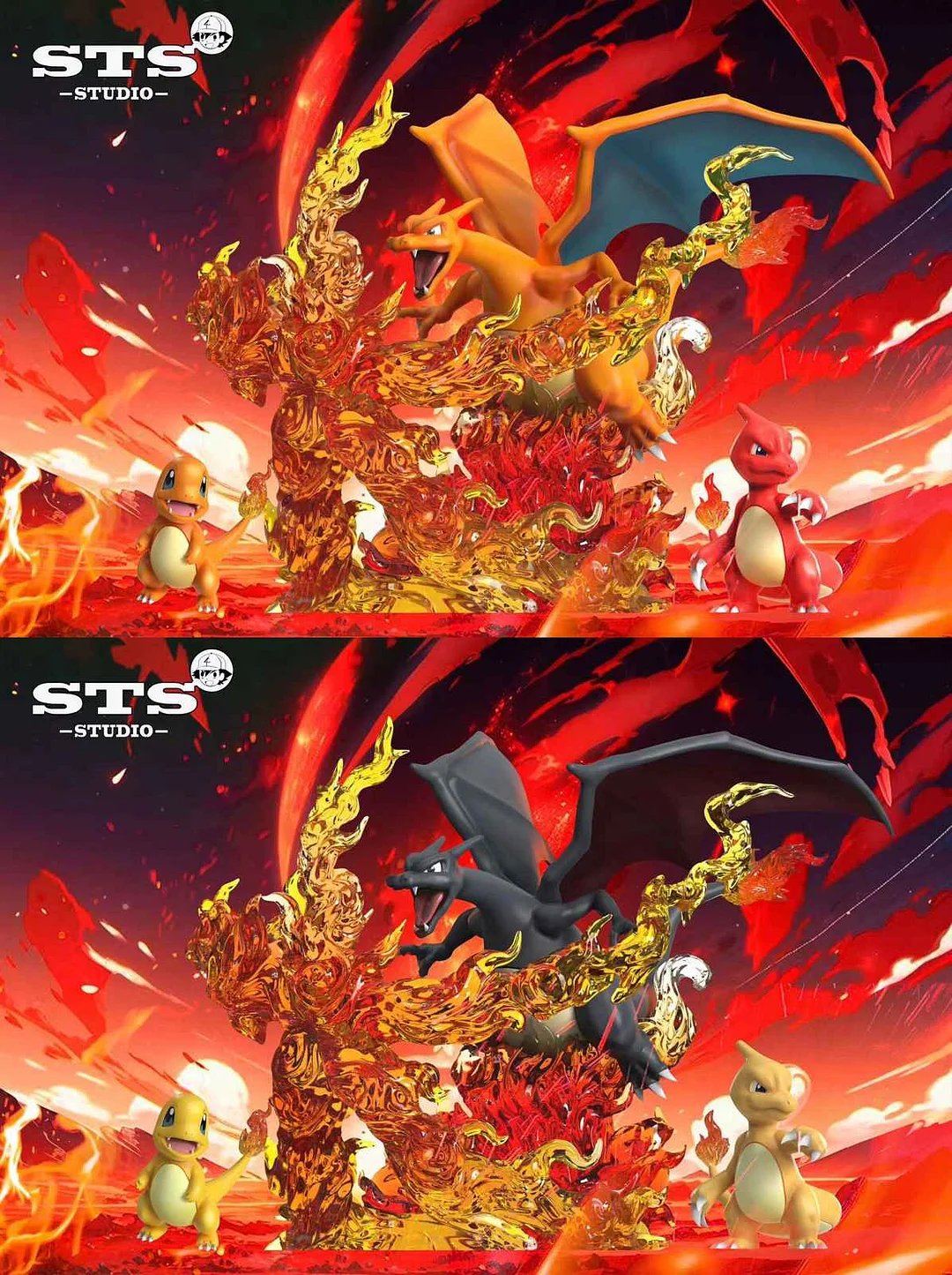 1/20 Scale World Zukan Evolution of Charizard Set - Pokemon Resin ...