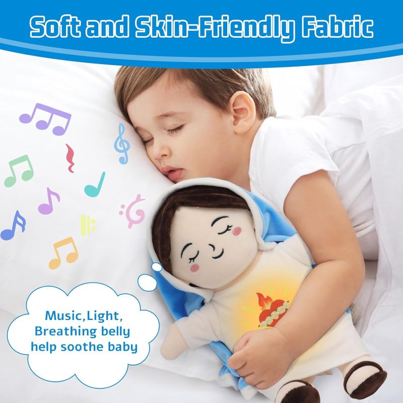 Saker® Breathing Virgin Mary Plush Doll, Angel Plush With Light And ...