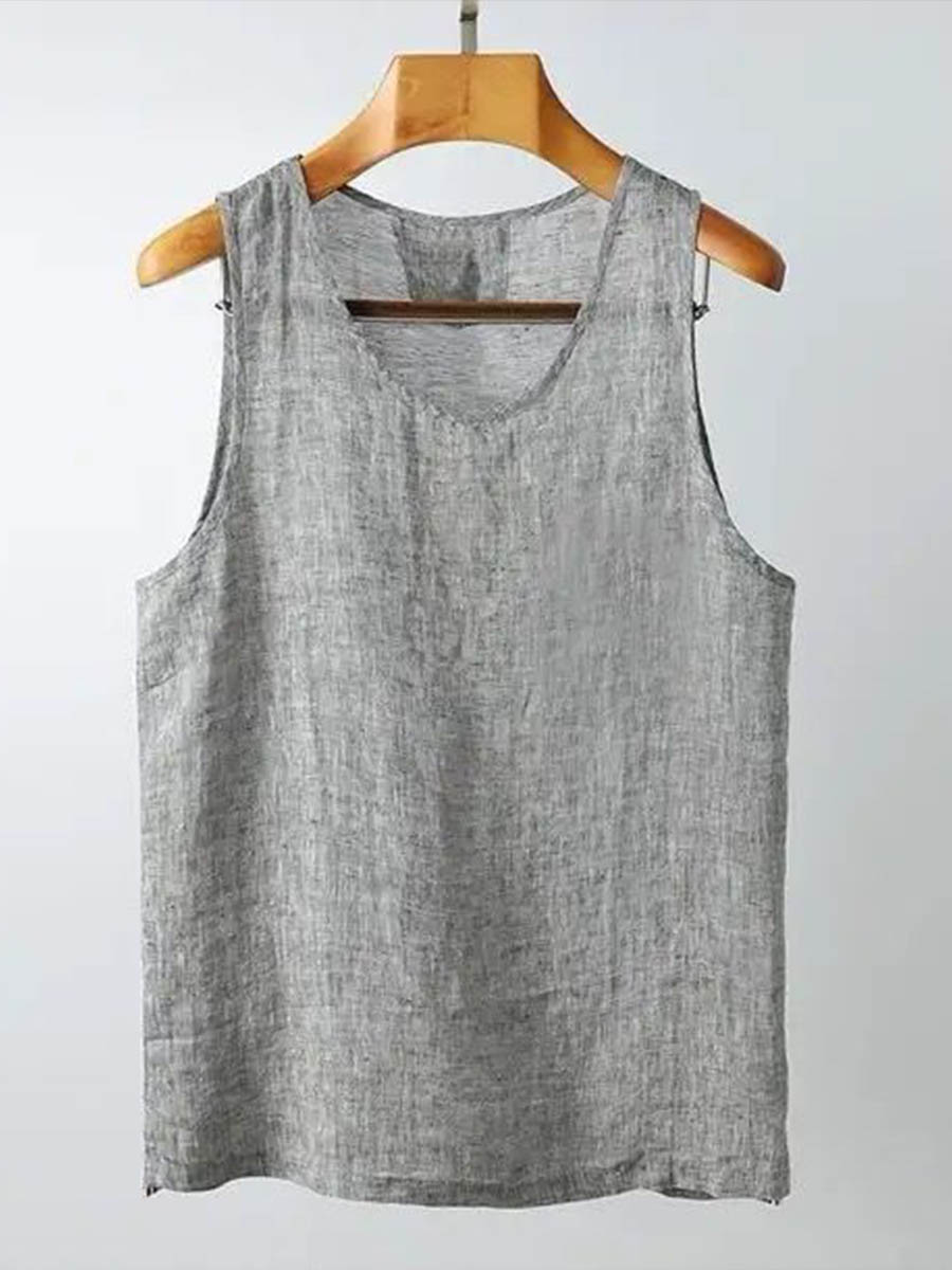Men's Loose Linen Vest