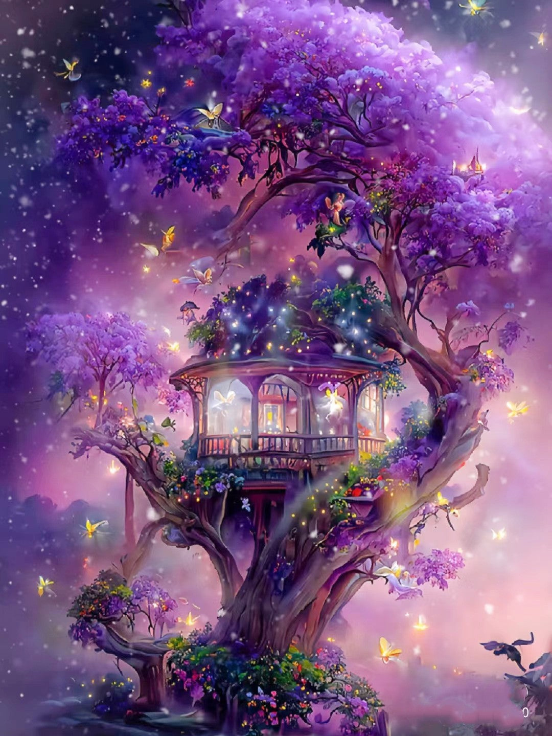 AB Diamond Painting | Purple Tree House