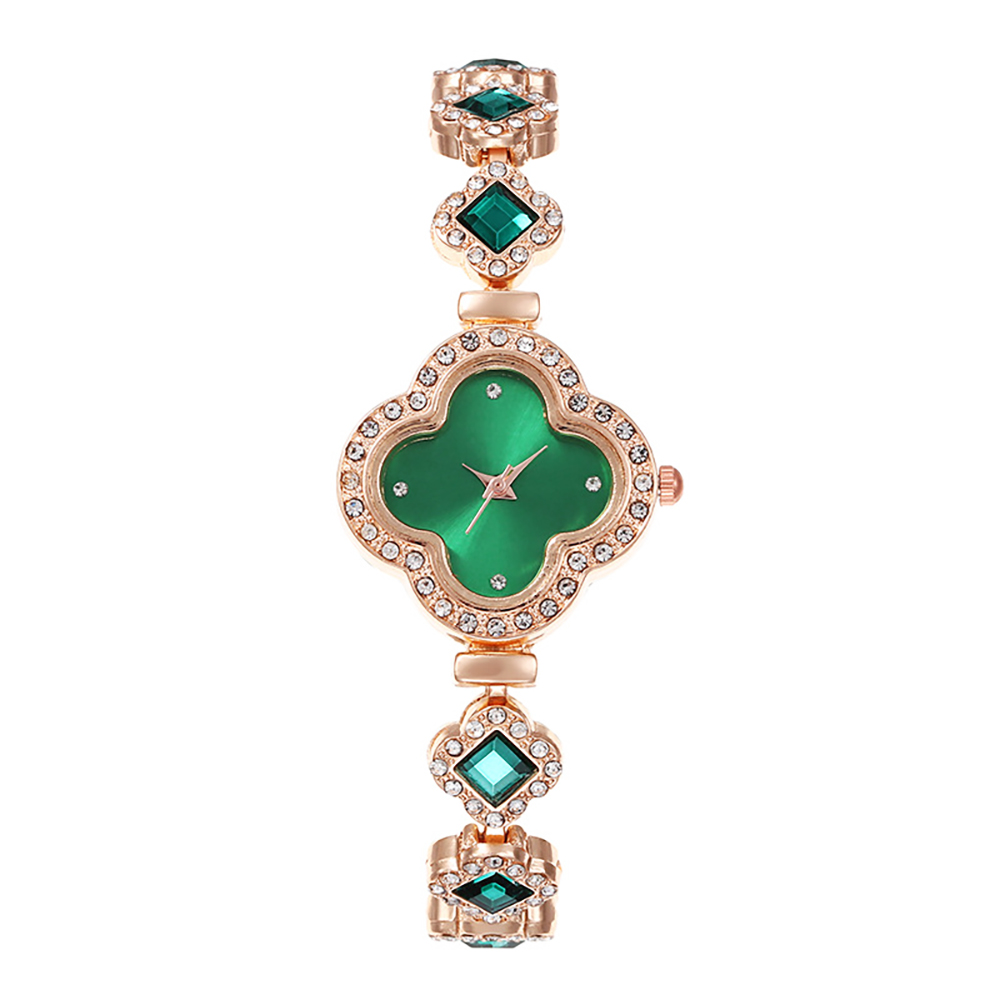Four-Leaf Clover Shape Dial Alloy Ladies Quartz Watches
