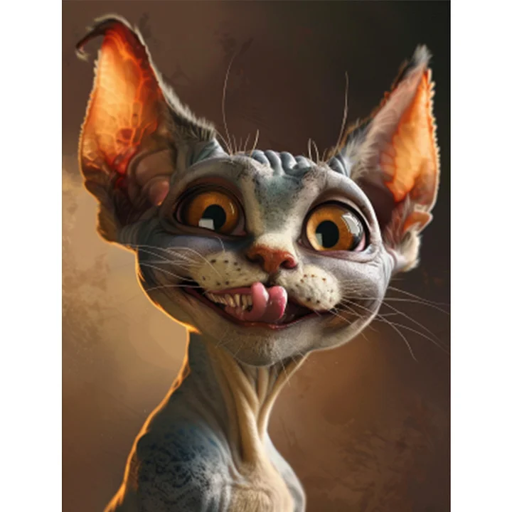 Cute Cartoon Evil Cat (velvet cloth) AB drill full round/square diamond ...
