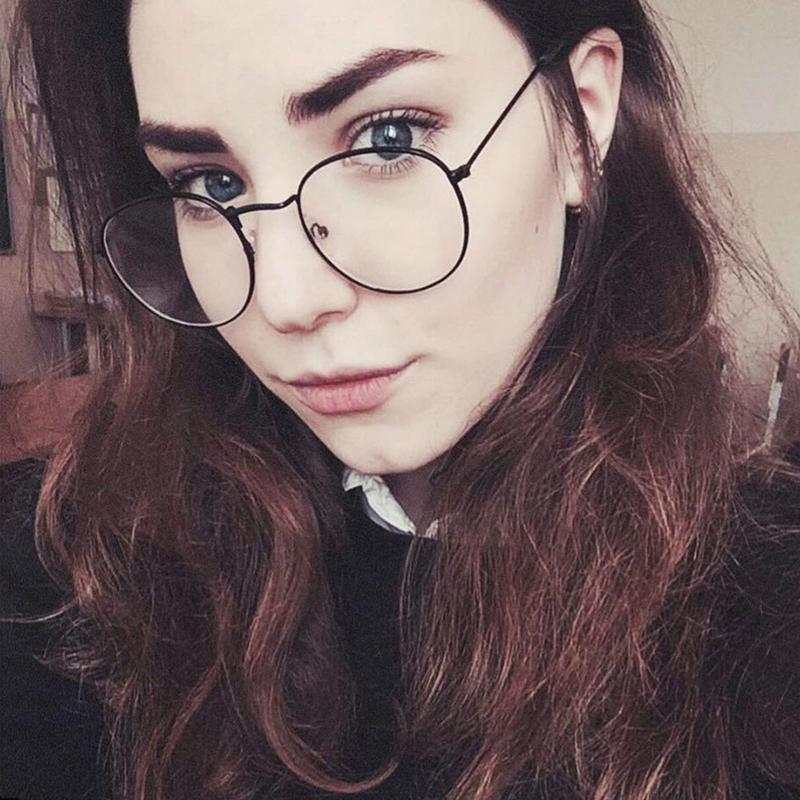 Cute Round Glasses Frame Classic Designer Gold Black Silver Eyeglasses ...