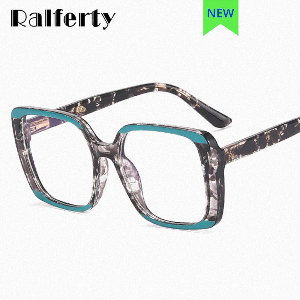 Ralferty Square Women's Eyeglass Frames Two Tune Prescription Glasses ...