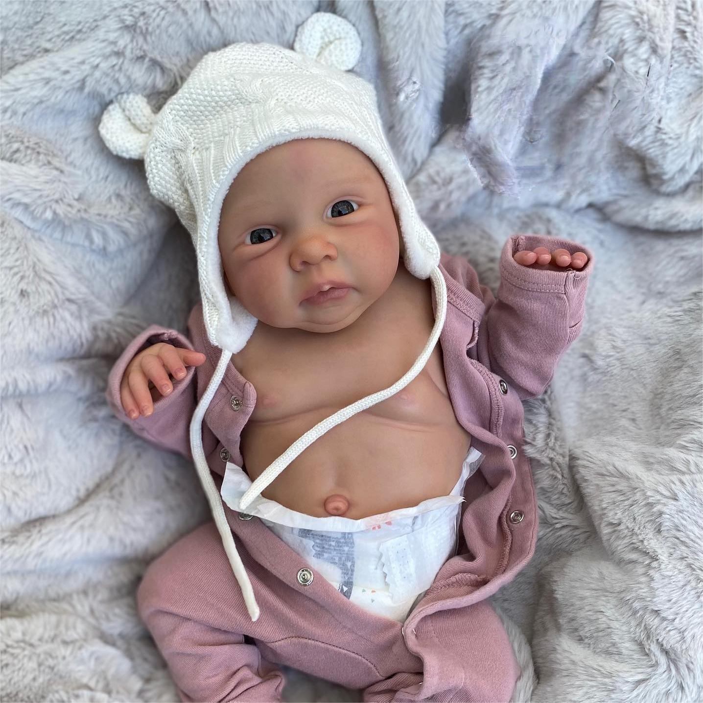 [New]20" Soft Weighted Body Reborn Eyes Opend Girl Annette,Gift Set ...