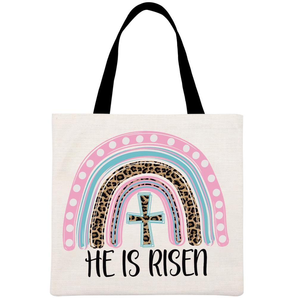 His is risen - Large Capacity Printed Linen Bag