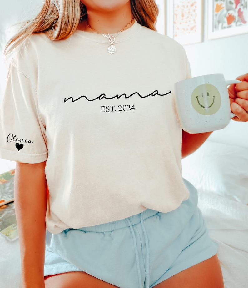 Custom Mama Shirt with Kid Name, Personalized Mom Shirt with Kids Names ...