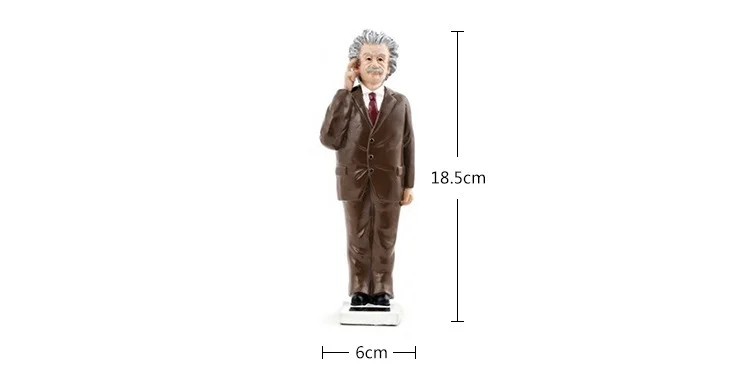 Solar powered Albert Einstein thinking statue