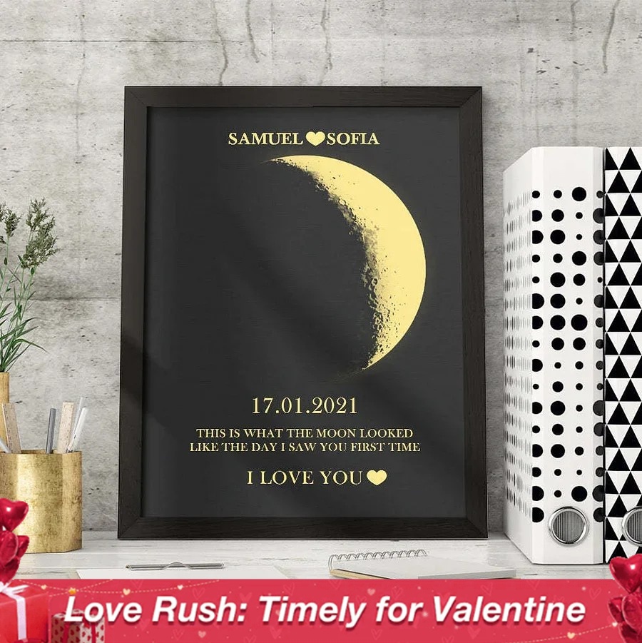 Custom Real Moon Phase Art Gift